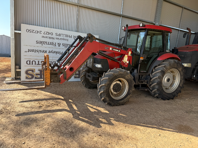Lot 11 - CASE JX90 with LKS Loader & Hay Forks | AuctionsPlus